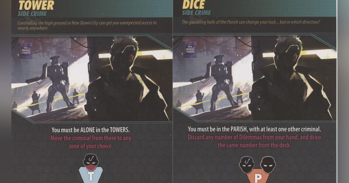 In Too Deep: Dice Tower Side Crime Promo Cards | Board Game | BoardGameGeek