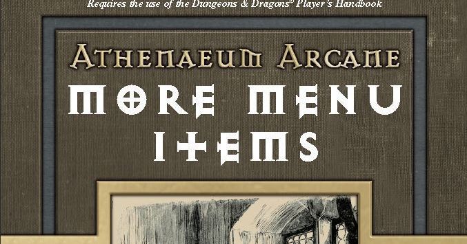 More Menu Items | RPG Item | RPGGeek