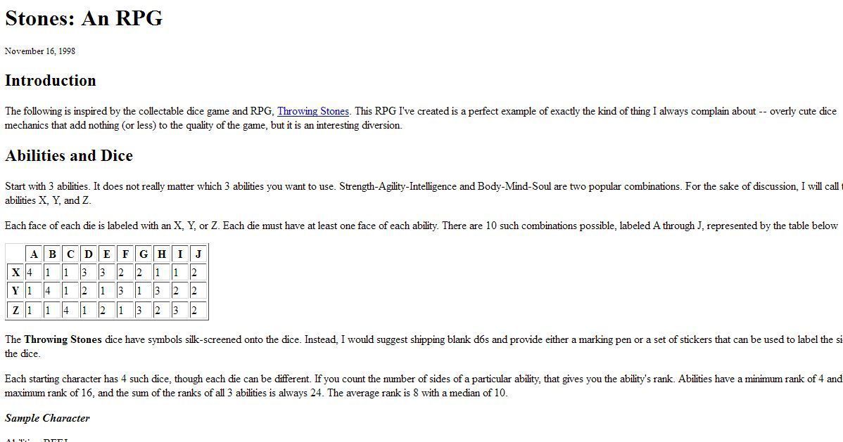 Stones | RPG Item | RPGGeek