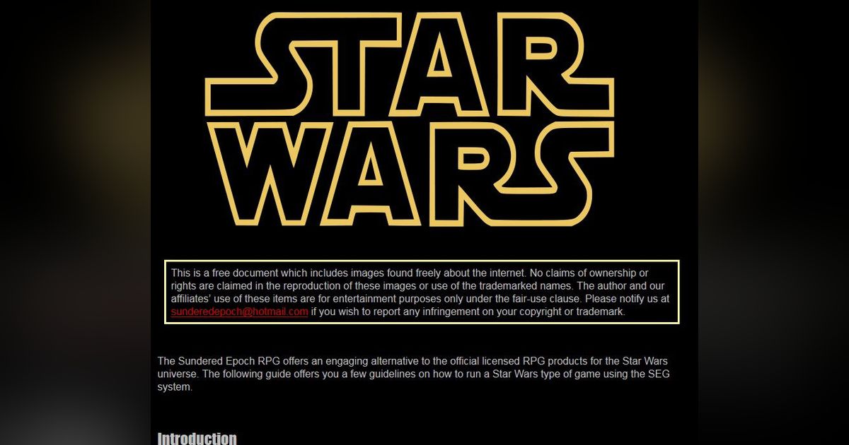 d20 Star Wars to SEG Guide | RPG Item | BoardGameGeek