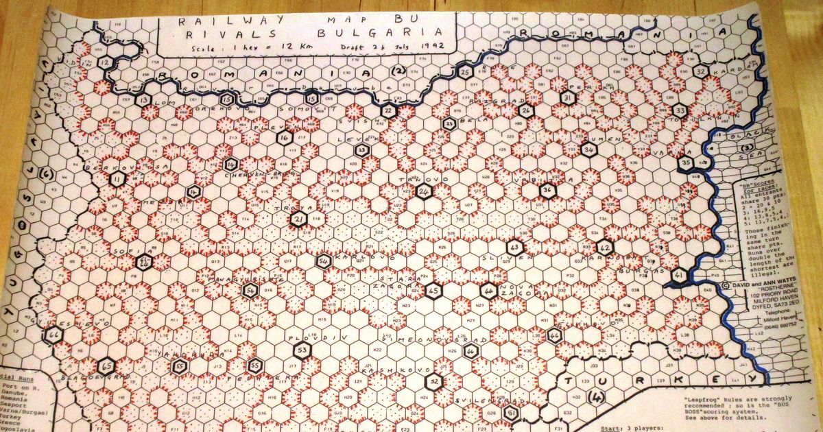 Railway Rivals Map BU: Bulgaria | Board Game | BoardGameGeek