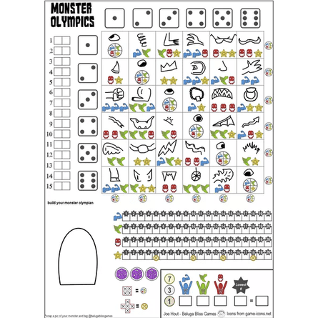 Print and Play: Monster Olympics | Juegos Roll & Write