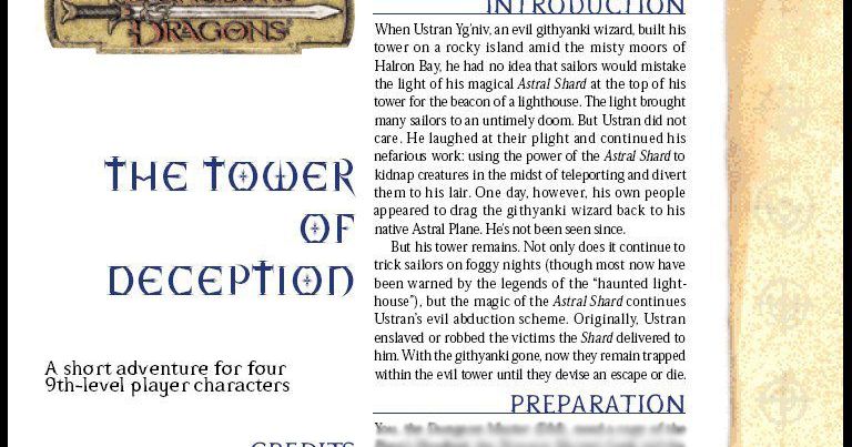 The Tower of Deception | RPG Item | RPGGeek