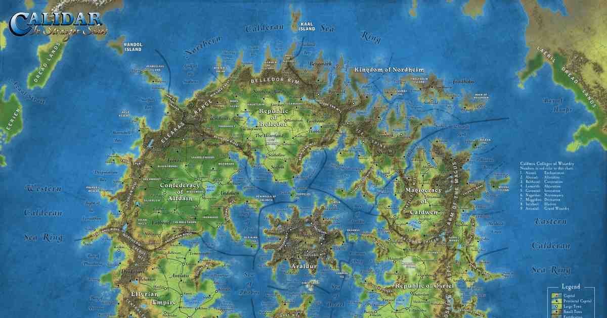 Calidar: The Great Caldera Poster Map | RPG Item | RPGGeek