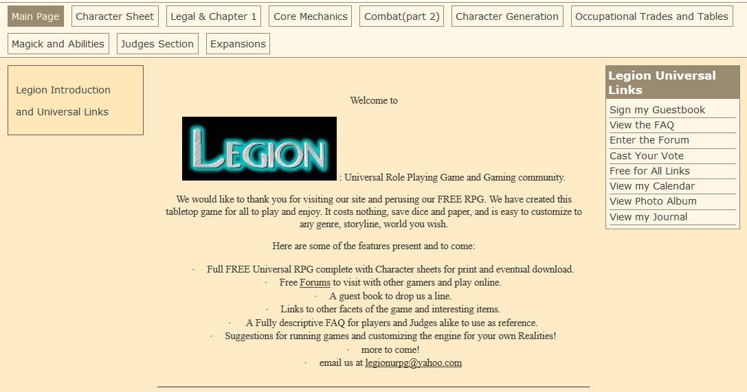 Legion: Universal Role Playing Game | RPG Item | BoardGameGeek