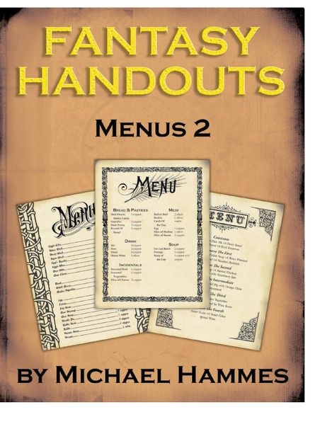 Fantasy Handouts: Menus 2 | RPG Item | RPGGeek