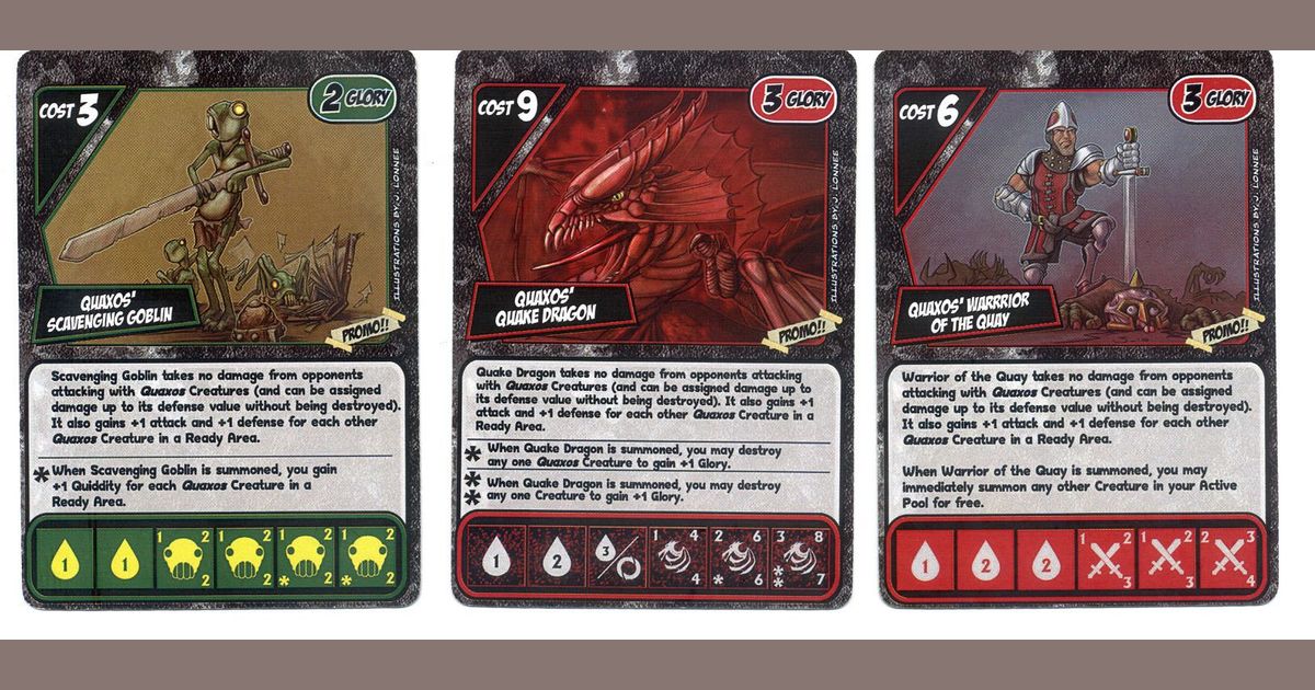 Quarriors! Quaxos Promo Cards | Board Game | BoardGameGeek