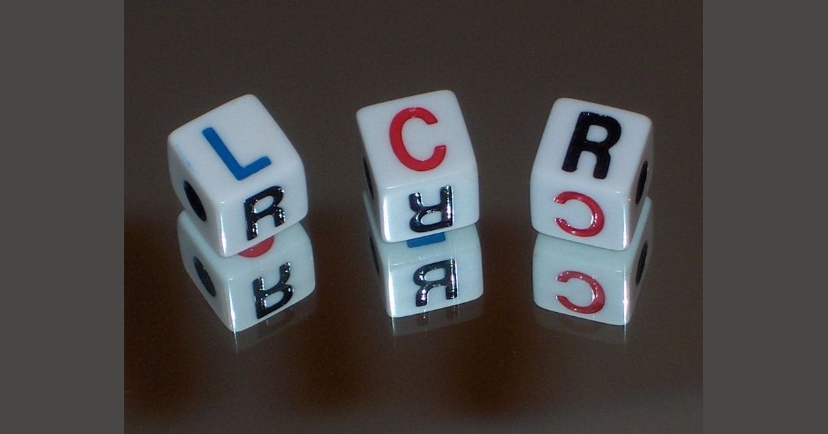 Left Right Center LRC Dice Game Family Party Toys Hobbies Games