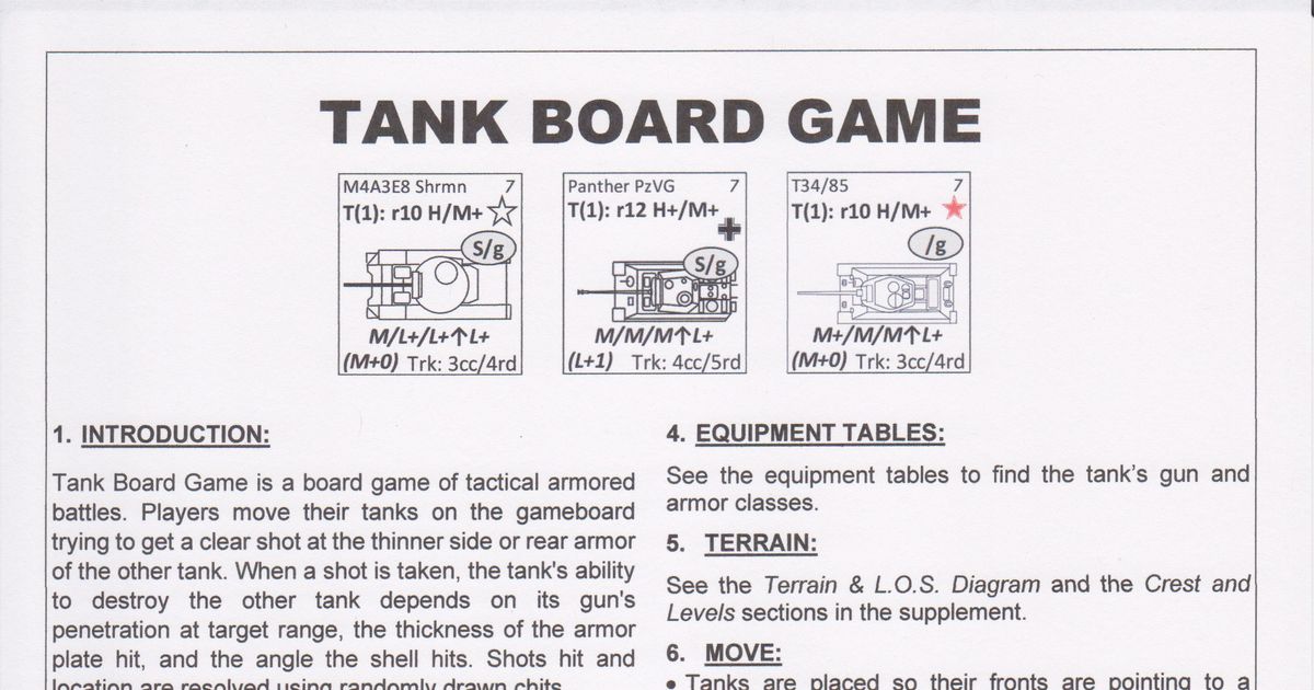 Tank Board Game | Board Game | BoardGameGeek
