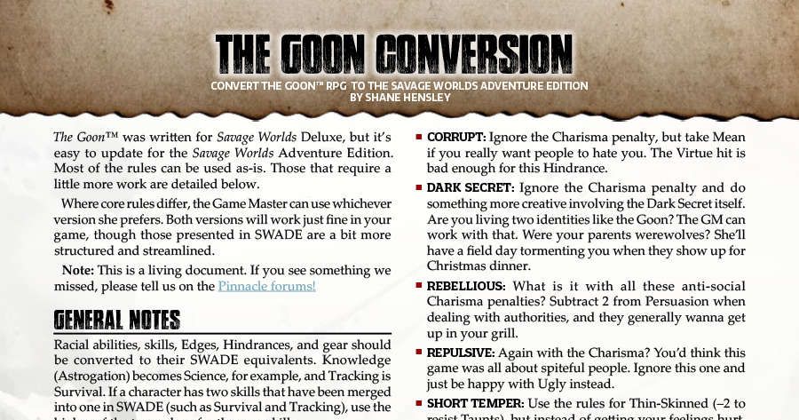 The Goon Conversion | RPG Item | RPGGeek