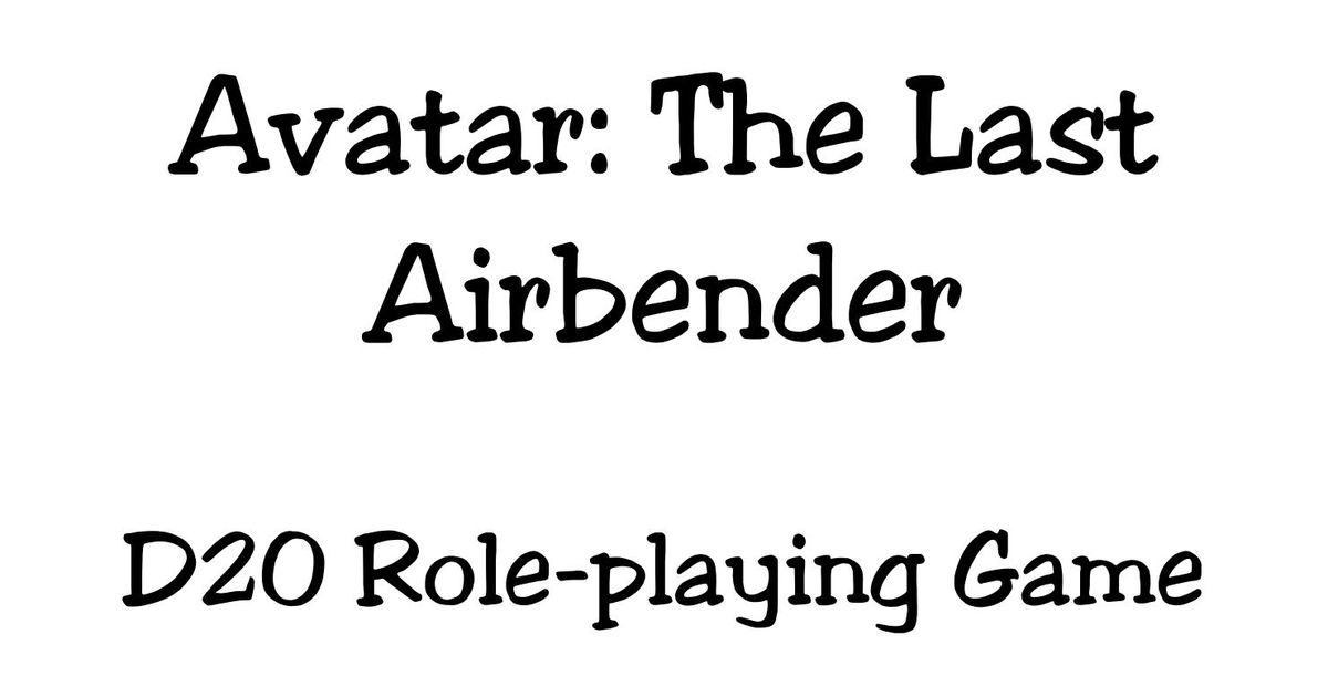 Avatar: The Last Airbender D20 Role-playing Game (2008) | RPG Item ...