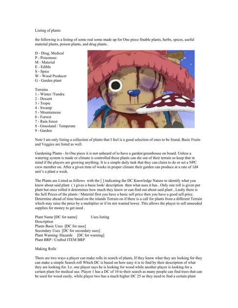 One Piece: Plant Guide | RPG Item | RPGGeek