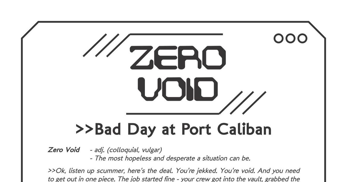 Zero Void | RPG Item | BoardGameGeek