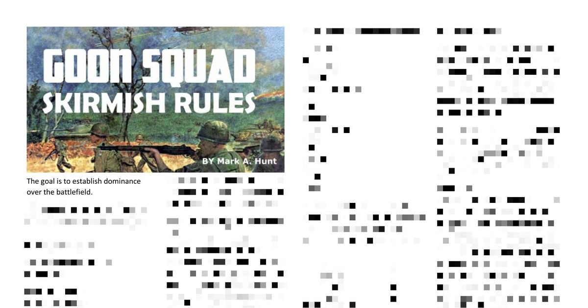 Goon Squad Skirmish Rules | RPG Item | RPGGeek