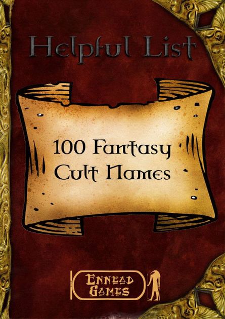 100 Fantasy Cult Names | RPG Item | RPGGeek