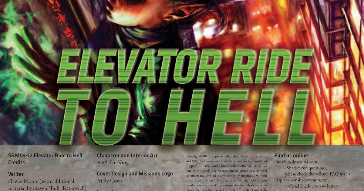 SRM03-12: Elevator Ride to Hell | RPG Item | RPGGeek