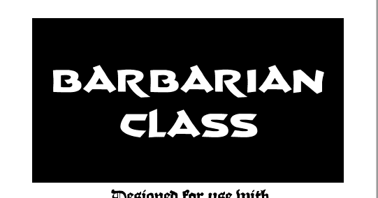 Barbarian Class | RPG Item | RPGGeek
