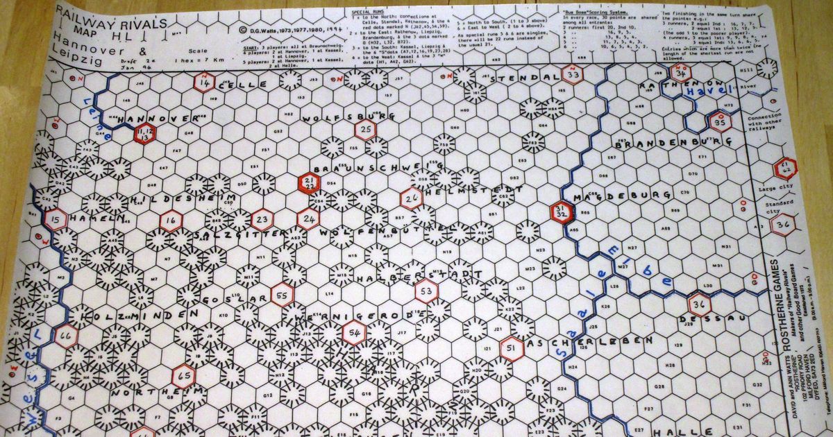 Railway Rivals Map HL: Hannover and Leipzig | Board Game | BoardGameGeek