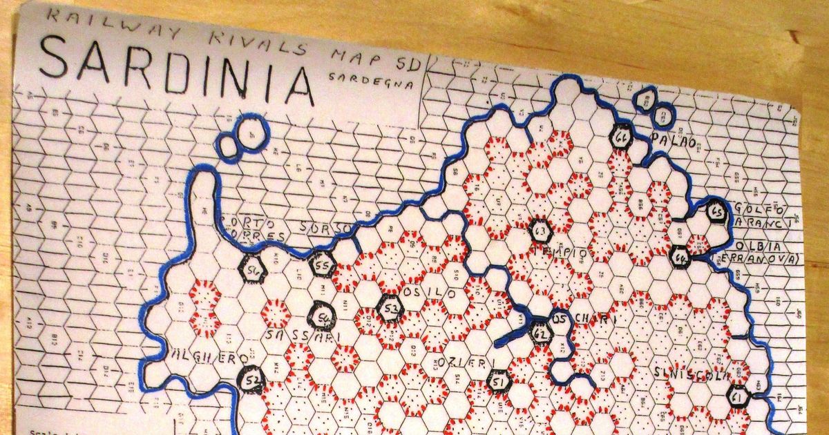 Railway Rivals Map SD: Sardinia | Board Game | BoardGameGeek