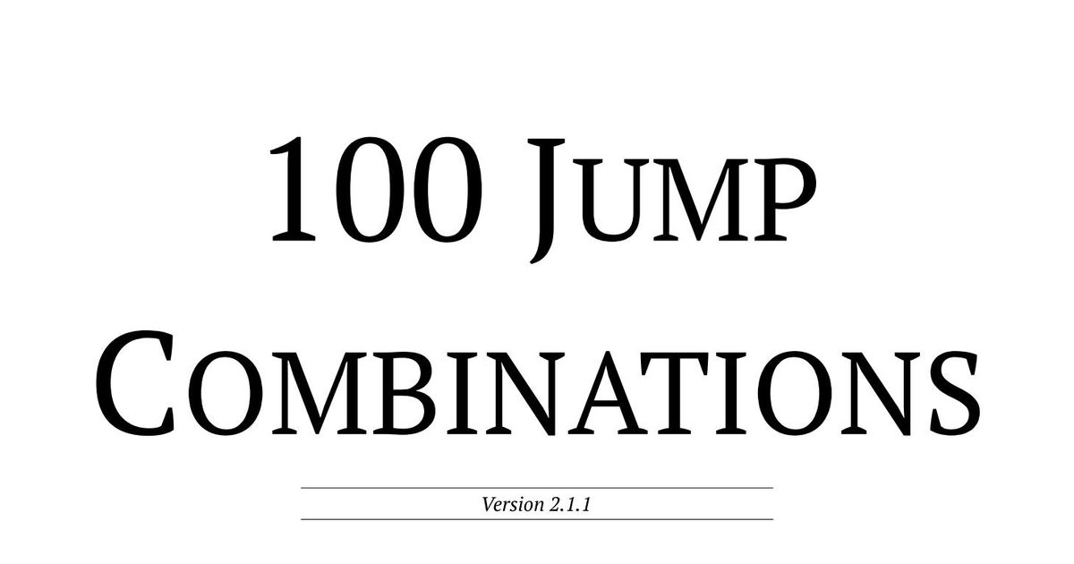 100 Jump Combinations | RPG Item | RPGGeek