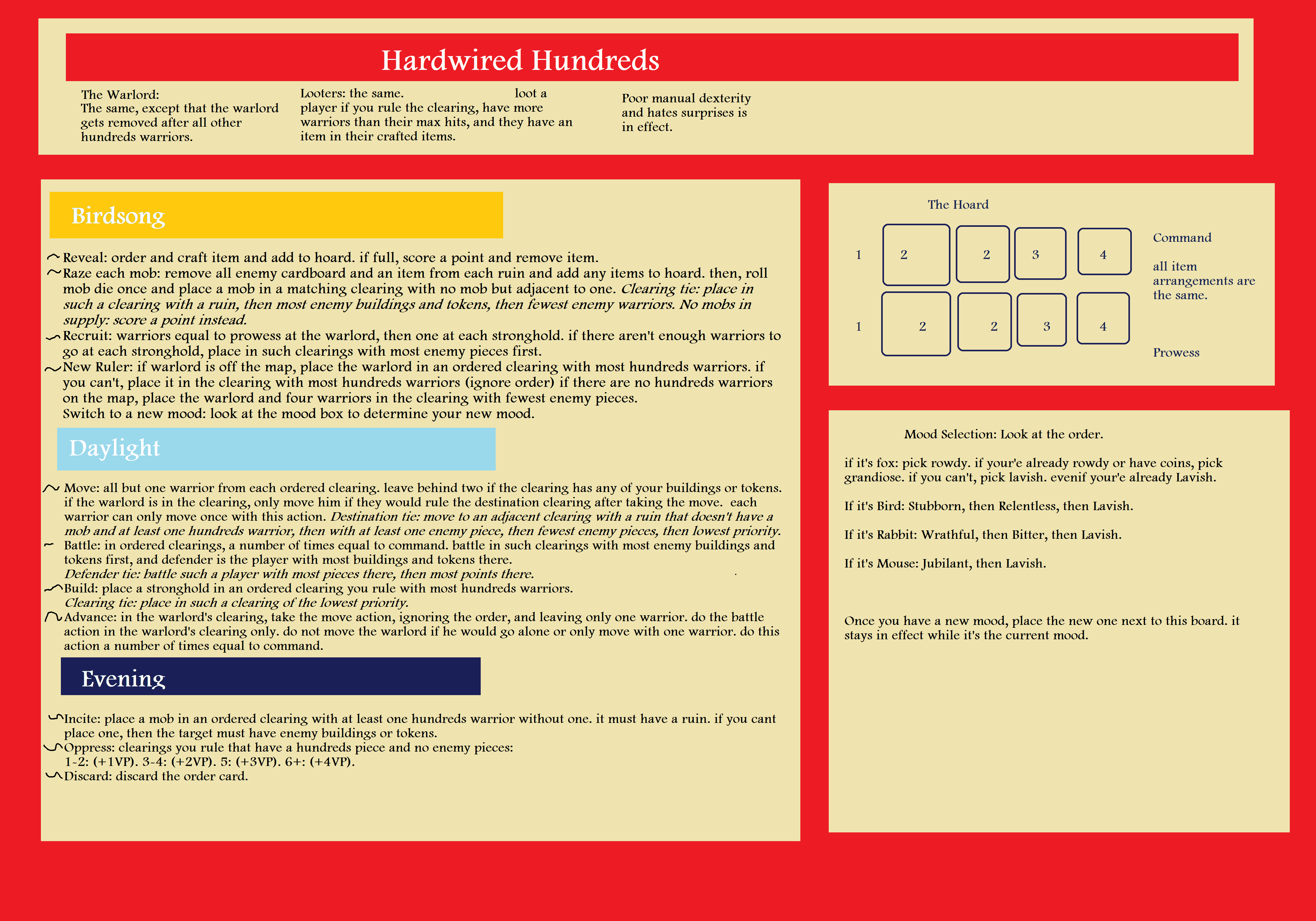 Lord of the Hundreds bot- Hardwired Hundreds | Root