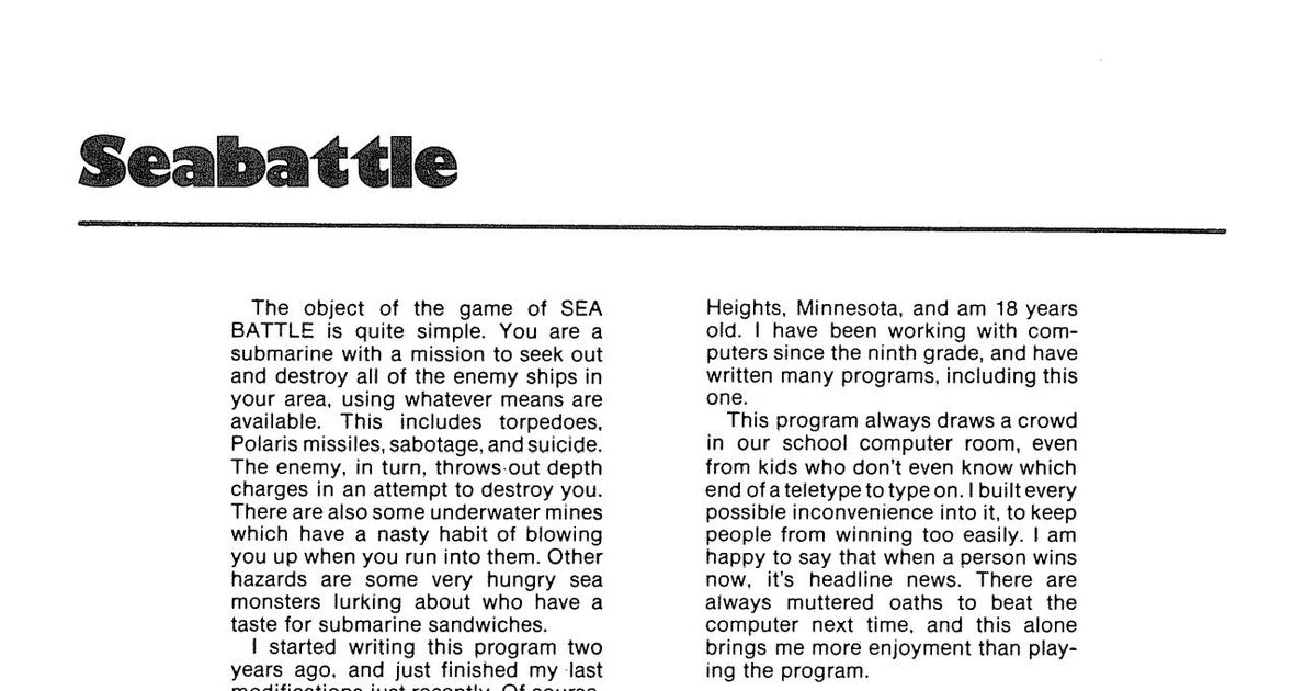 Seabattle | Video Game | VideoGameGeek