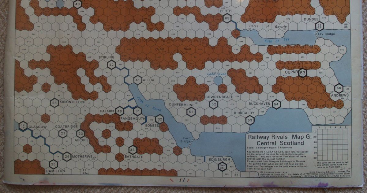 Railway Rivals Map G: Central Scotland | Board Game | BoardGameGeek