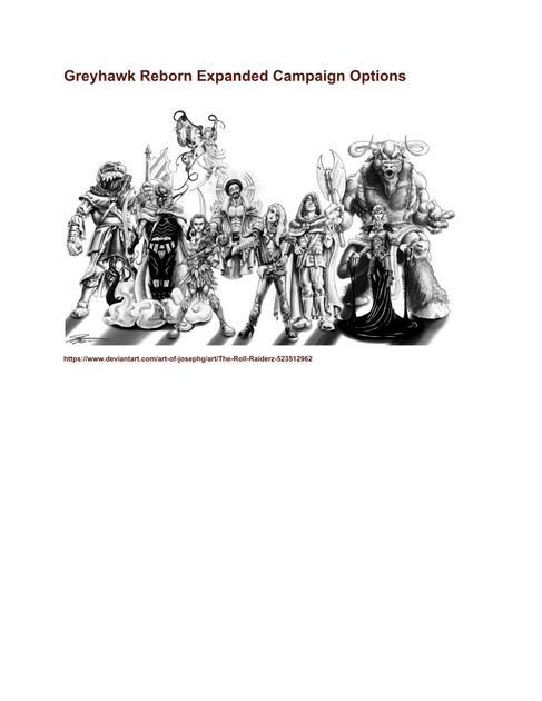 Greyhawk Reborn Expanded Campaign Options | RPG Item | RPGGeek