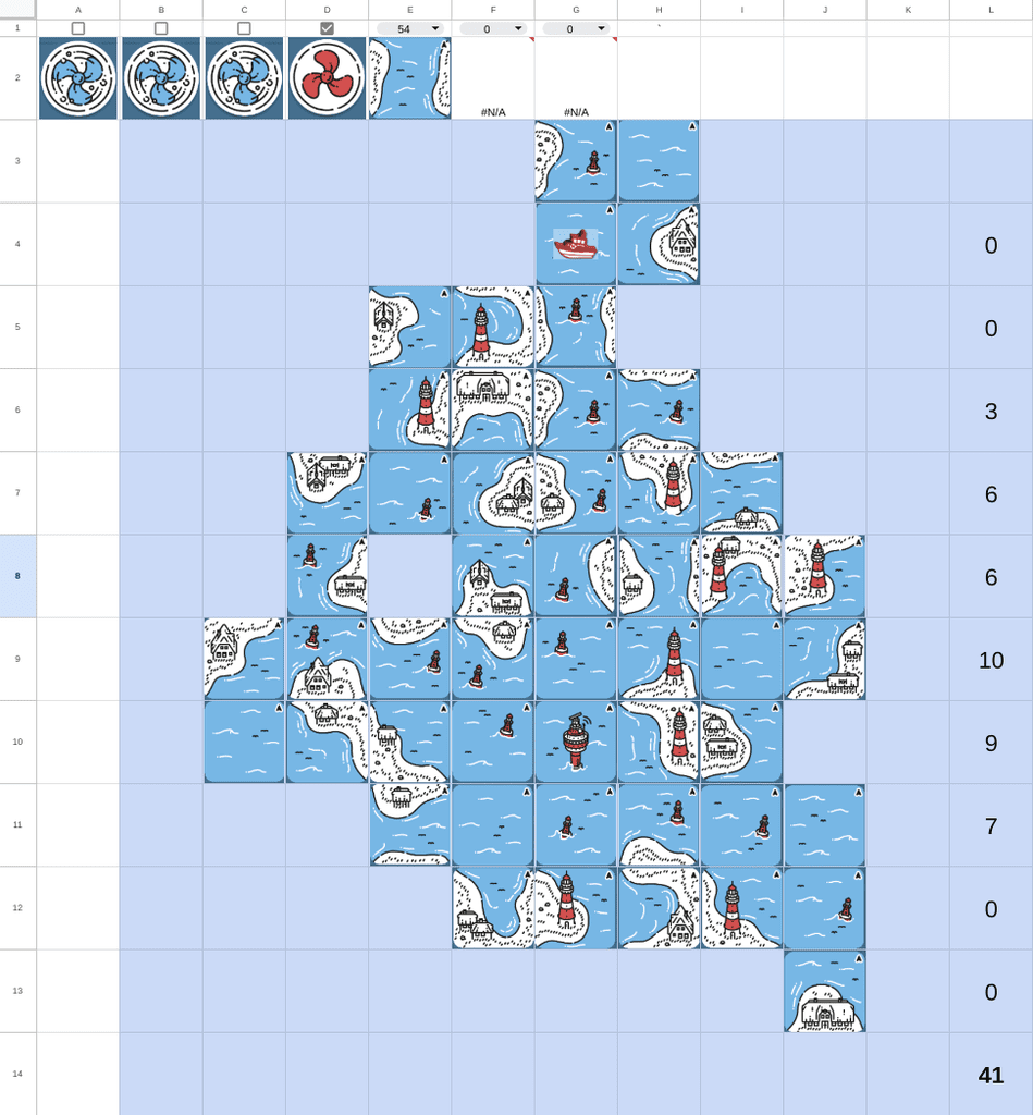 Pete Boteman's Board Game Spreadsheet Builds