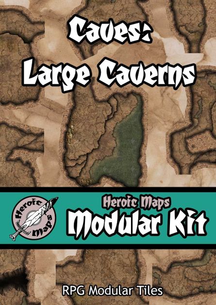 Heroic Maps Modular Kit: Caves: Large Caverns | RPG Item | RPGGeek