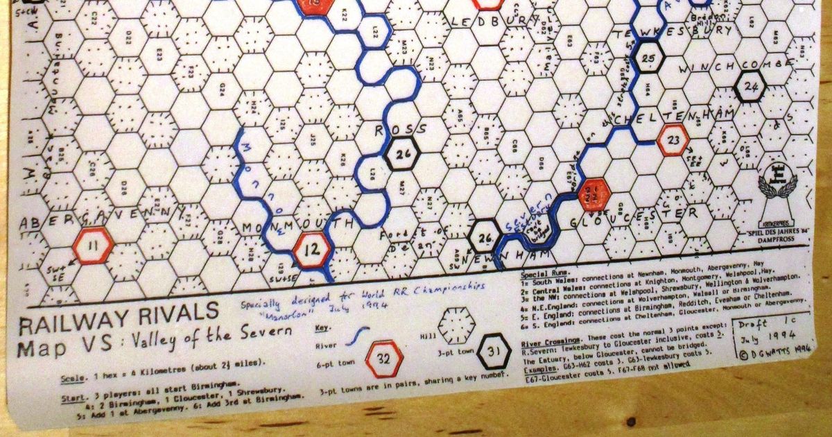 Railway Rivals Map VS: Valley of the Severn | Board Game | BoardGameGeek