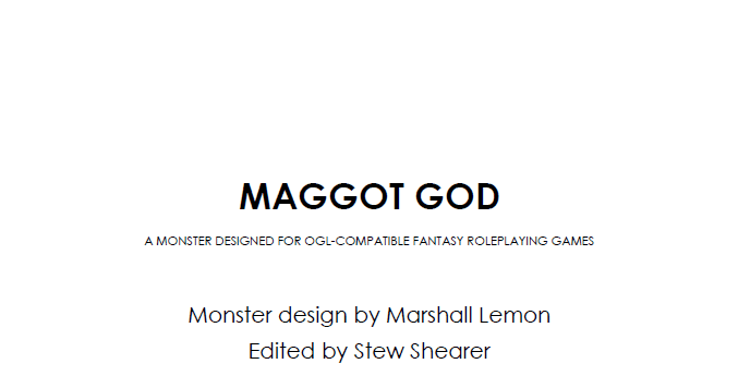 Maggot God | RPG Item | RPGGeek