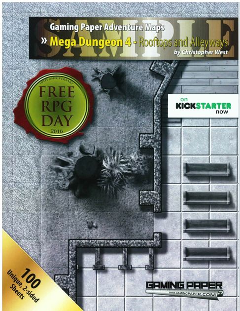 Gaming Paper Adventure Maps: Mega Dungeon 4 - Rooftops and Alleyways ...