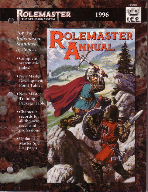 Rolemaster Annual 1996 (RMSS, 3rd Edition) | RPG Item | RPGGeek