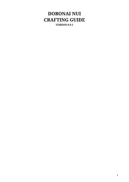 Doronai Nui Crafting Guide | RPG Item | RPGGeek