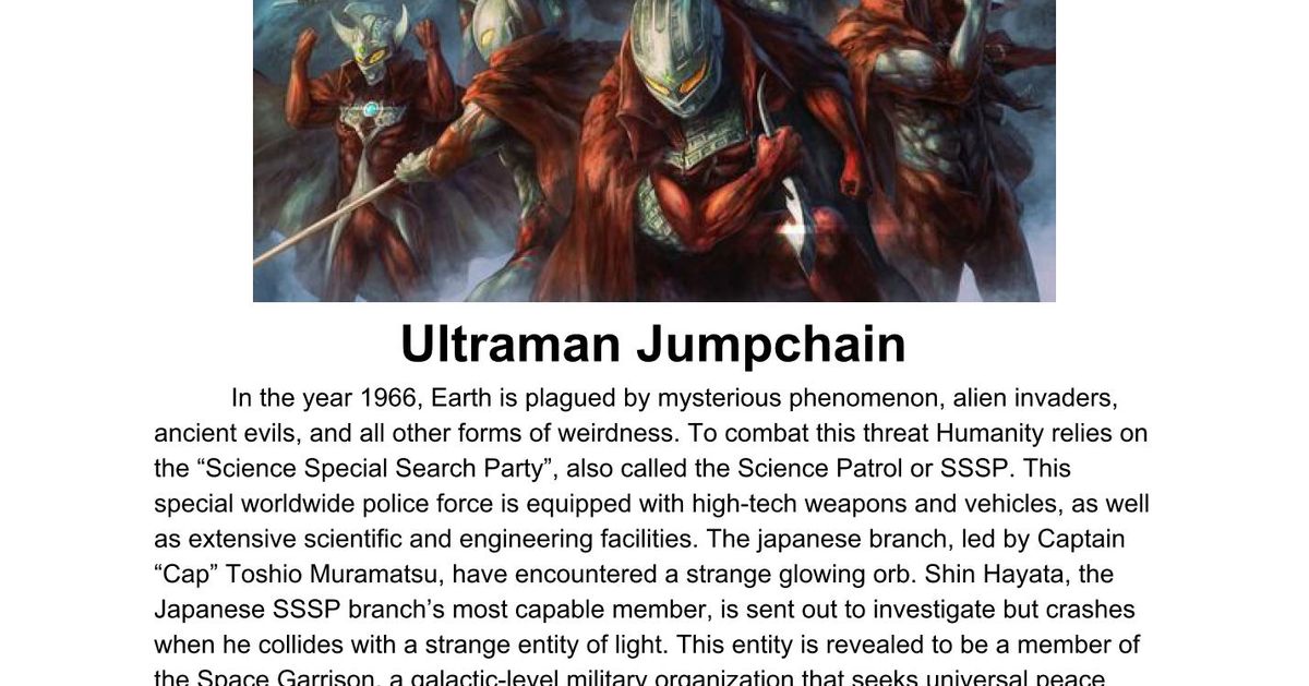 Ultraman Jumpchain | RPG Item | RPGGeek