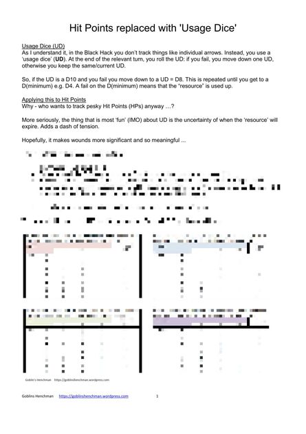 Hit Points Replaced with 'Usage Dice' | RPG Item | RPGGeek