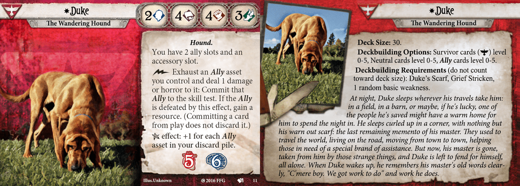 Custom Investigator - Duke - The Wandering Dog | Arkham Horror: The ...