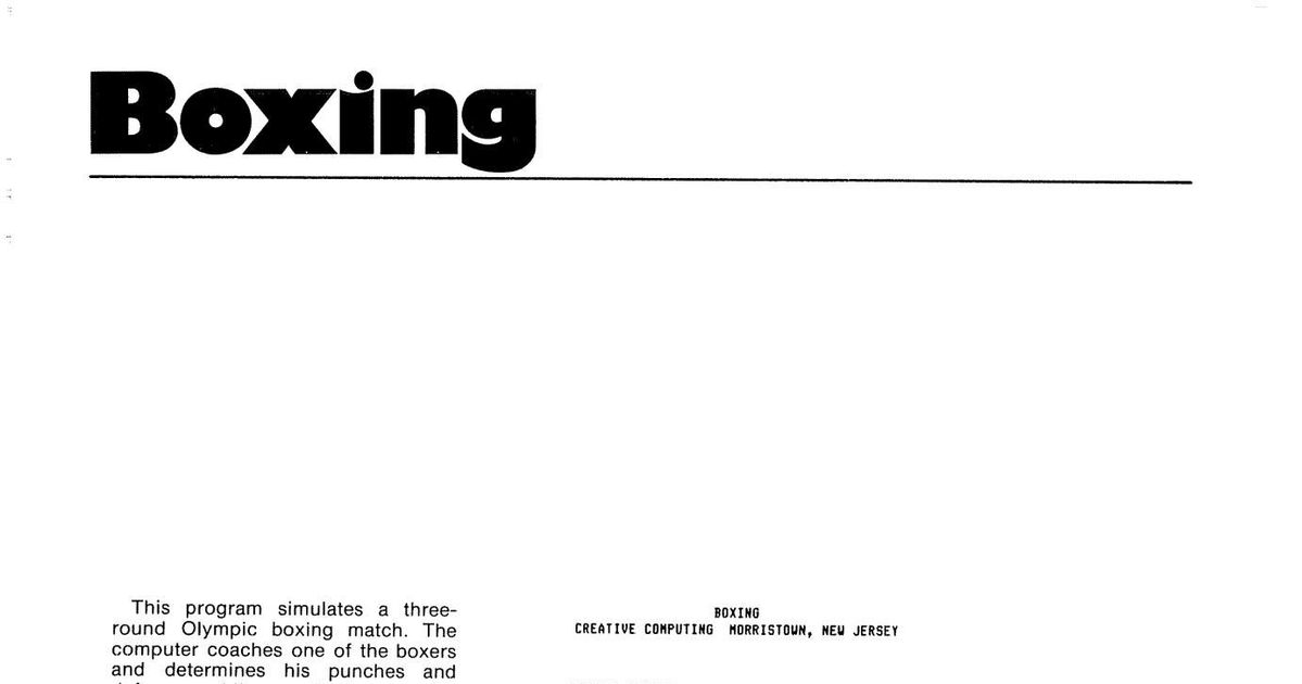 Boxing (1978) | Video Game | VideoGameGeek