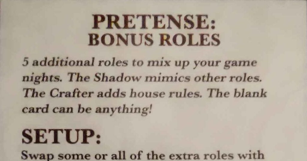 Pretense: Bonus Roles | Board Game | BoardGameGeek