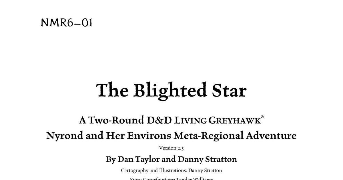 NMR6-01: The Blighted Star | RPG Item | RPGGeek