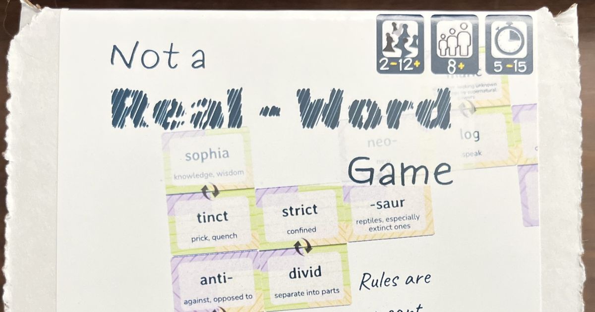Not A Real-Word Game | Board Game | BoardGameGeek