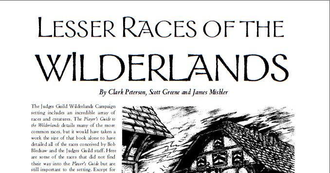 Lesser Races of the Wilderlands | RPG Item | RPGGeek