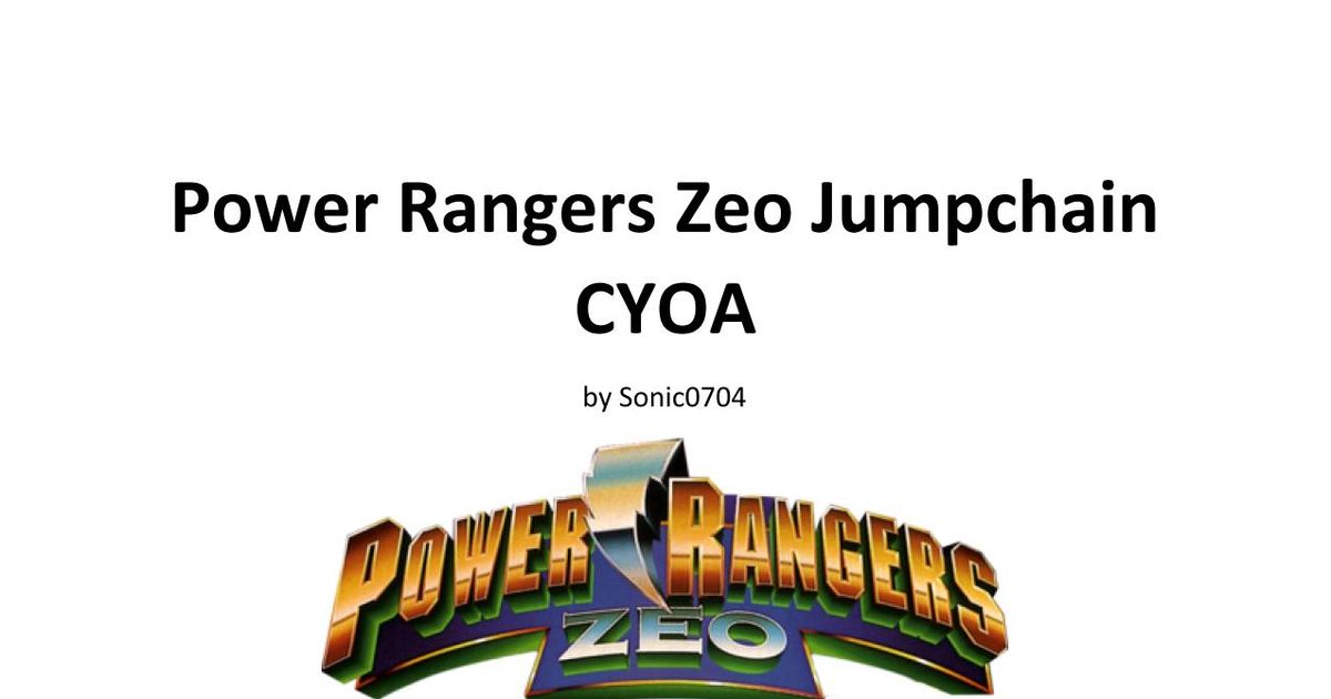 Power Rangers Zeo Jumpchain CYOA | RPG Item | RPGGeek